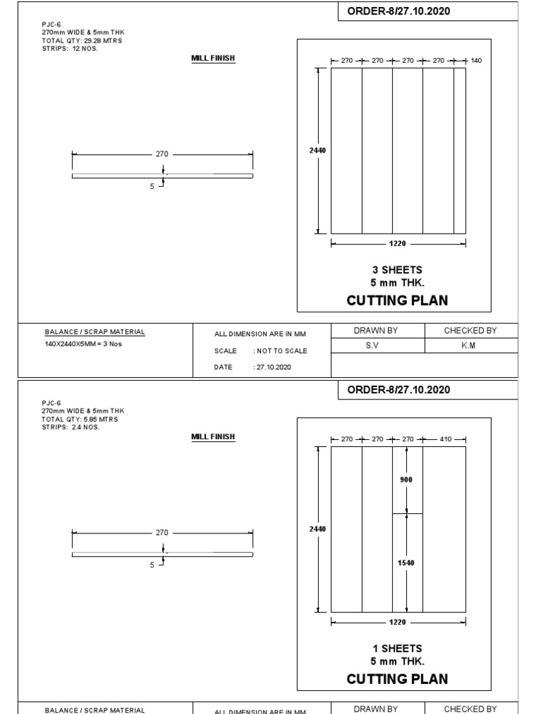 Cutting Plan: Mill Finish | PDF
