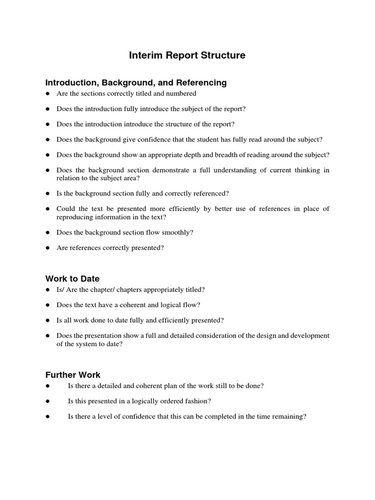Interim Report Structure For FYP 2020-21 | PDF | Career & Growth