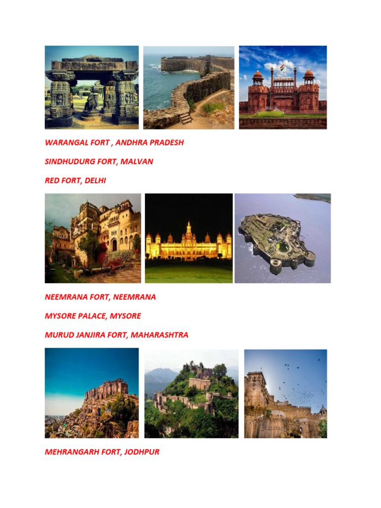 Warangal Fort, Andhra Pradesh Sindhudurg Fort, Malvan Red Fort, Delhi | PDF