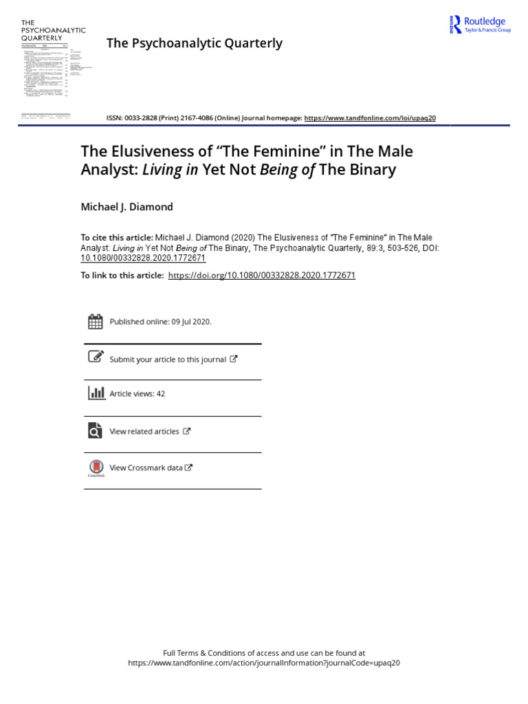 The Feminine in Male Analysts Explained | PDF | Psychoanalysis | Femininity