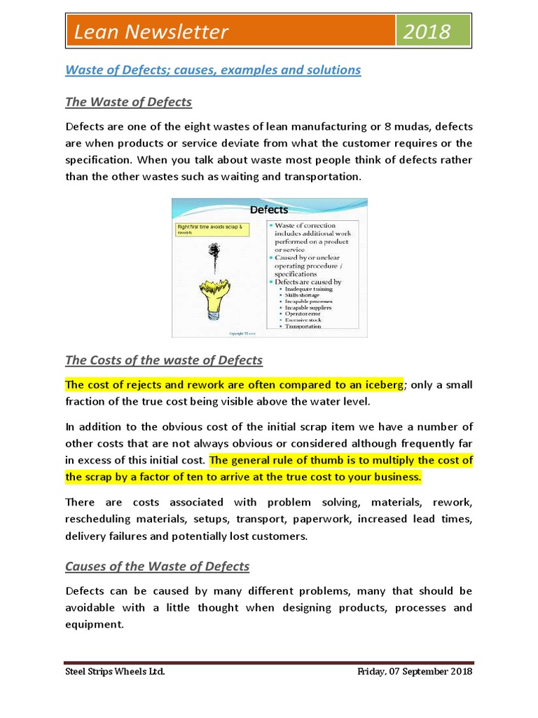 Reducing Defects in Lean Manufacturing | PDF | Business | Production ...