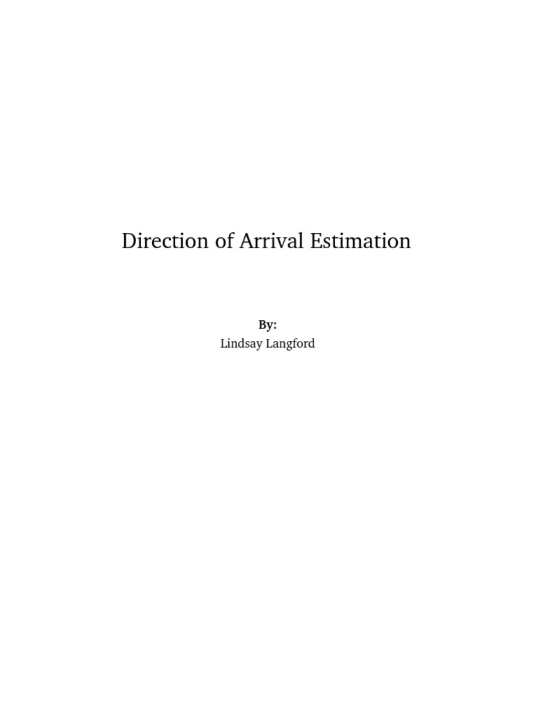 Direction of Arrival Estimation 2.1 | PDF | Discrete Fourier Transform ...