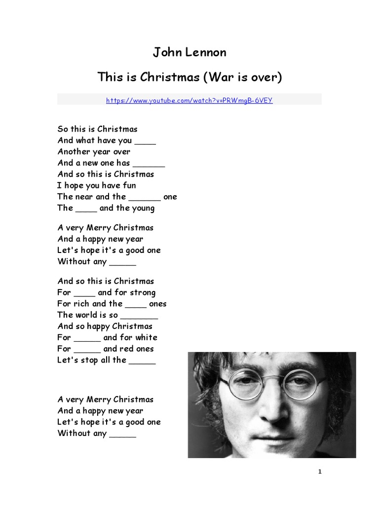 John Lennon: Christmas Song Lyrics | PDF