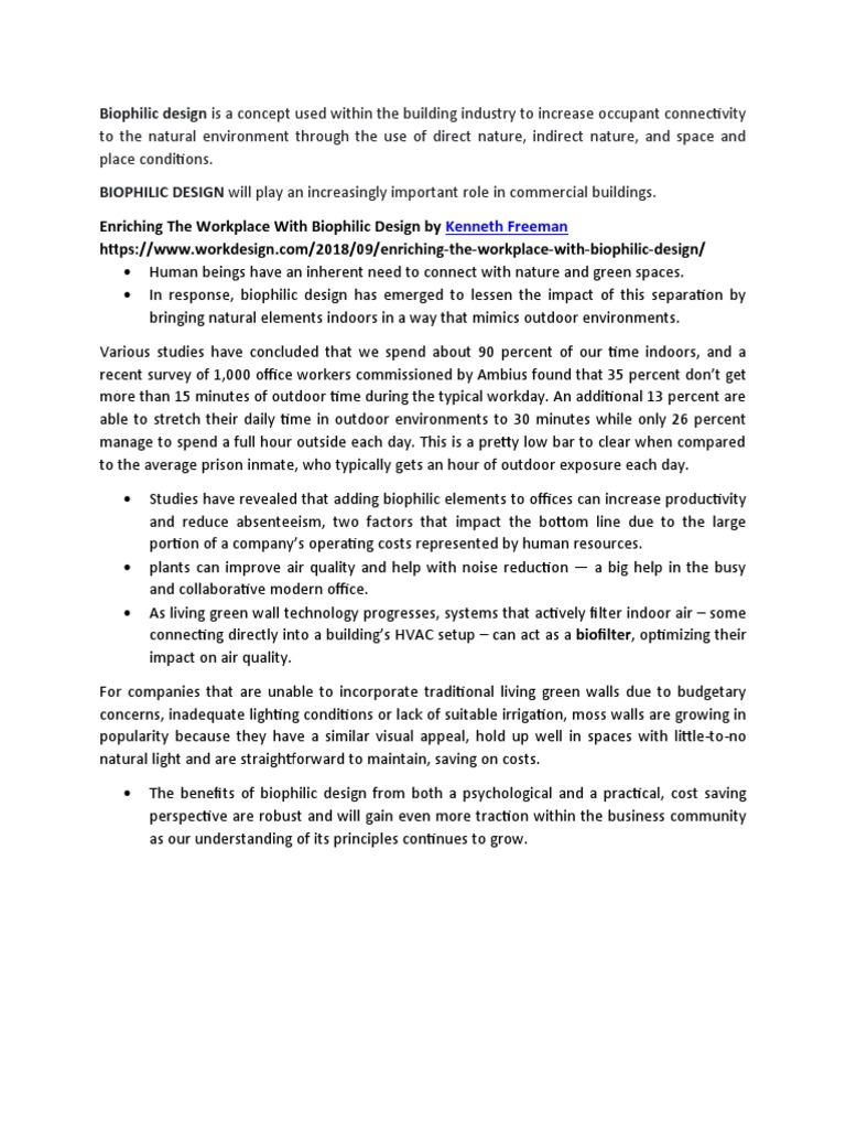 To The Natural Environment Through The Use of Direct Nature, Indirect ...