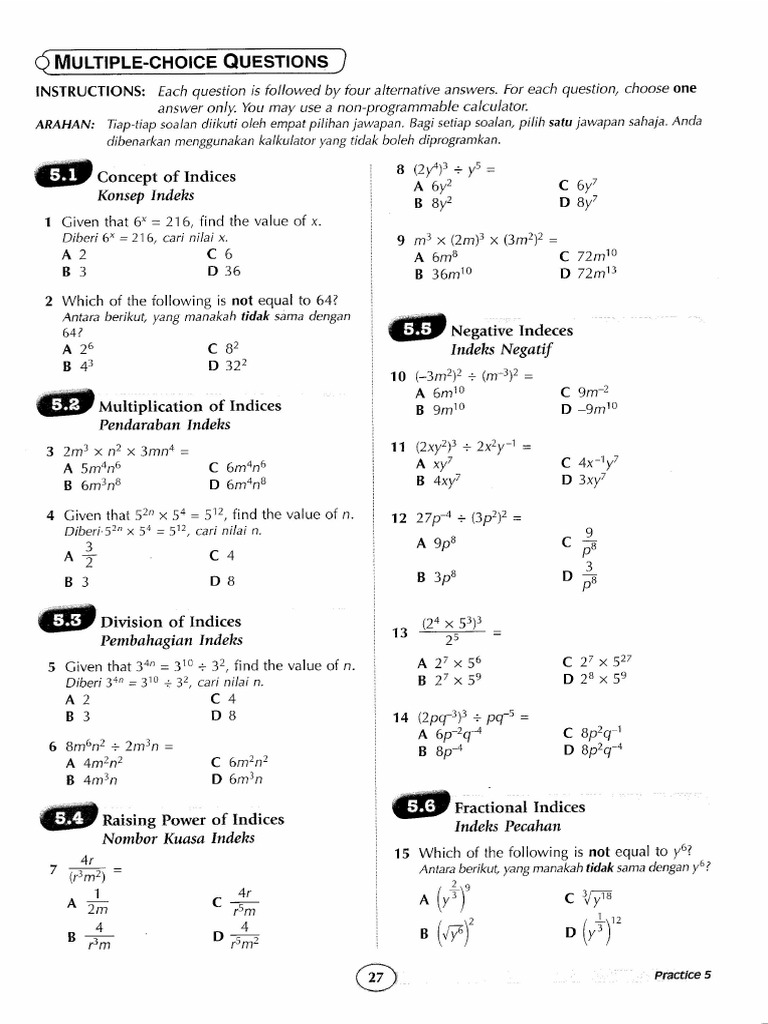Idoc - Pub Form 3 Maths Chapter 3 Indices | PDF