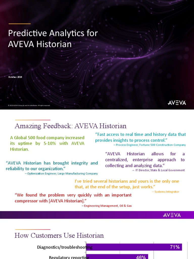 WebinarPresentation - AVEVA Predictive Analytics For Historian - 10-19 | PDF | Predictive ...