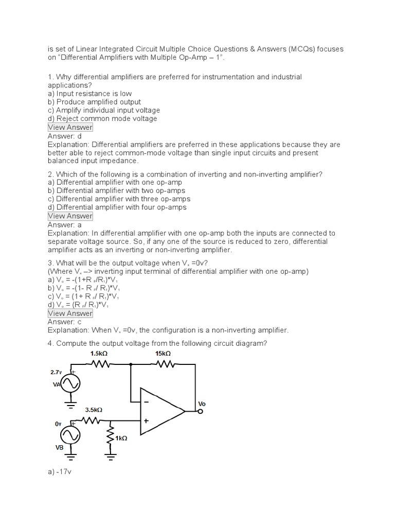 Unit 2 Differential Amplifier | PDF | Science & Mathematics