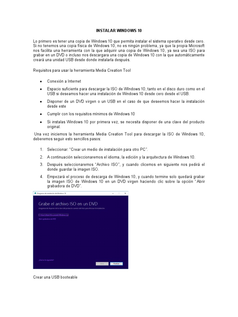 Instalacion Windows 10 10 | Descargar gratis PDF | Windows 10 | Bios