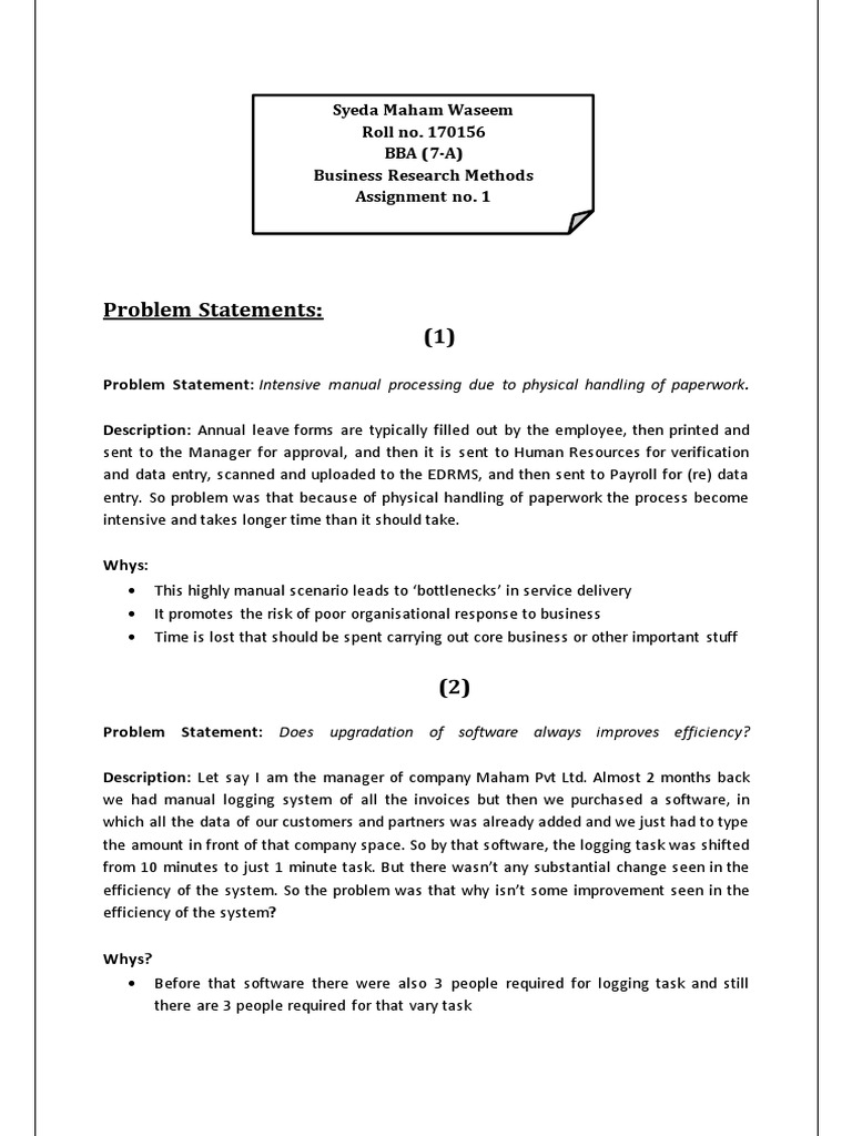 Problem Statements | PDF | Job Satisfaction | Employment