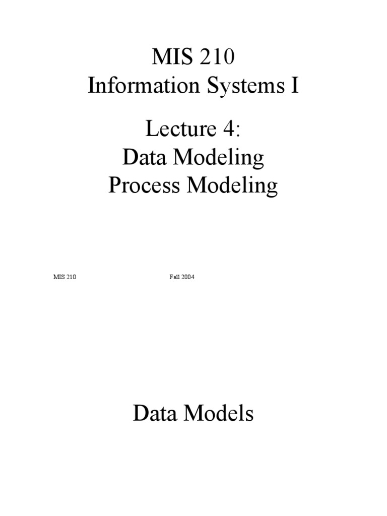 MIS 210 Information Systems I | PDF | Data Model | Conceptual Model