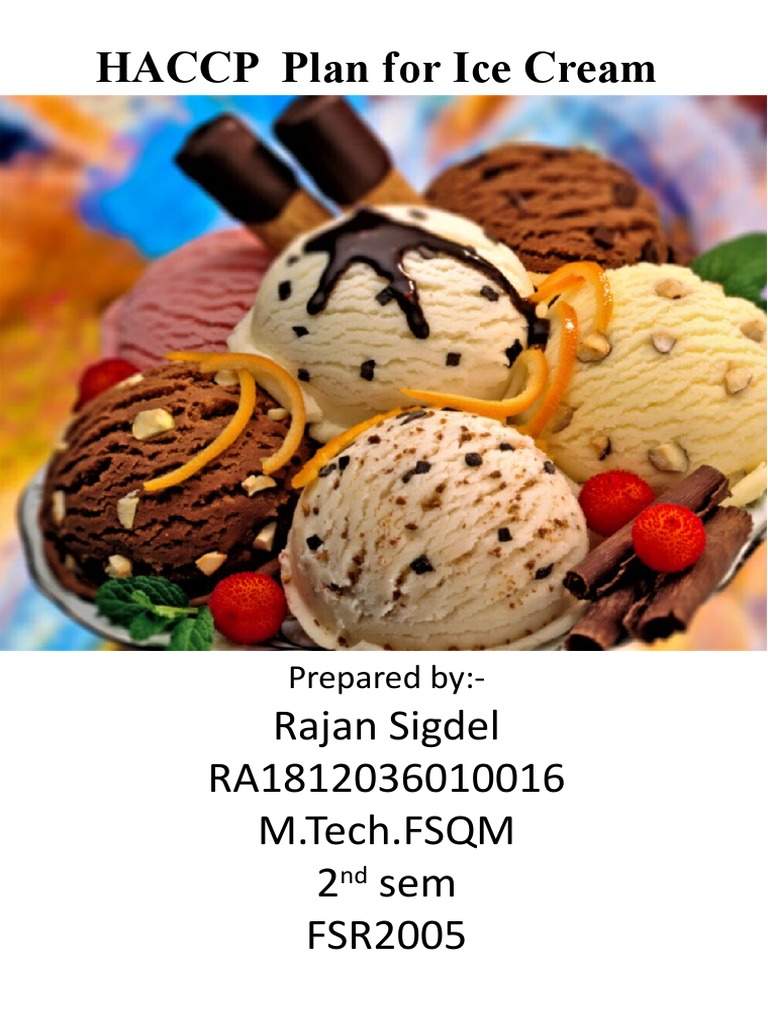 HACCP Plan for Ice Cream Production | PDF | Hazard Analysis And ...
