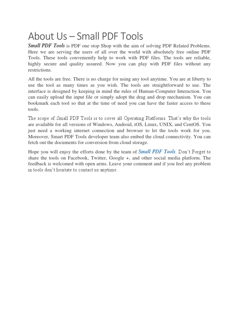 Small PDF Tools | PDF