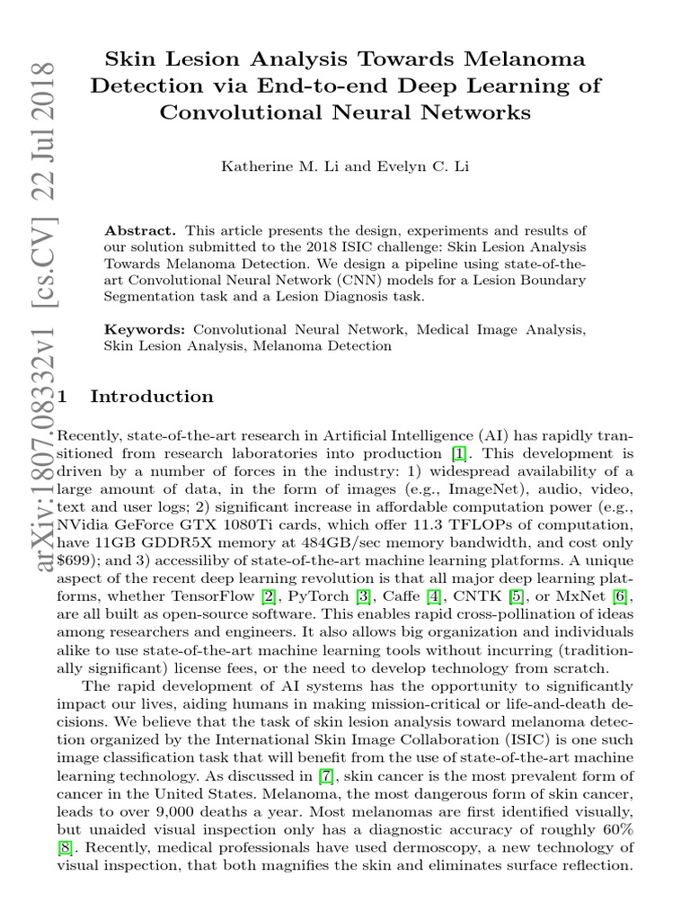 Skin Lesion Analysis Towards Melanoma Detection Via End-To-End Deep ...