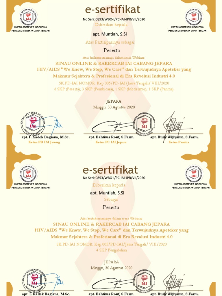 Contoh Sertikat Online | PDF