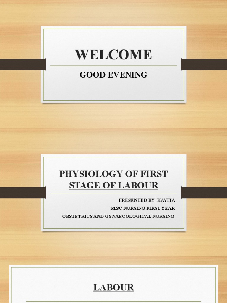 Physiology of First Stage of Labour | PDF