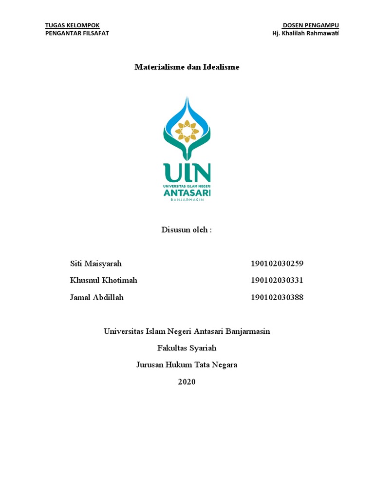 Materialisme Dan Idealisme | PDF