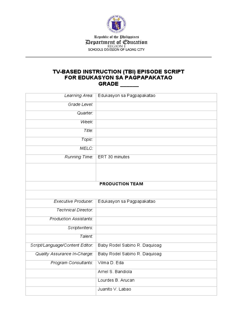 Cartoon Teaching Script Format | PDF
