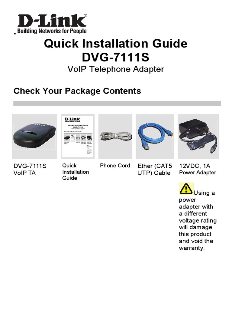 DVG-7111S A1 Qig 1.00 (Ru) (Press) | PDF | Proxy Server | Telephone