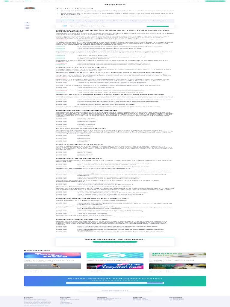 Hyphen: Writing, Grammar, and Communication Tips For Your Inbox | PDF ...