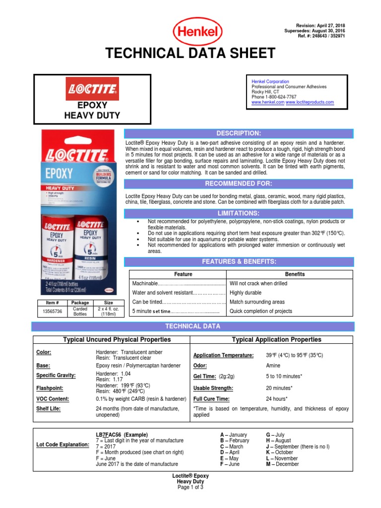 Technical Data Sheet: Epoxy Heavy Duty | PDF | Epoxy | Adhesive