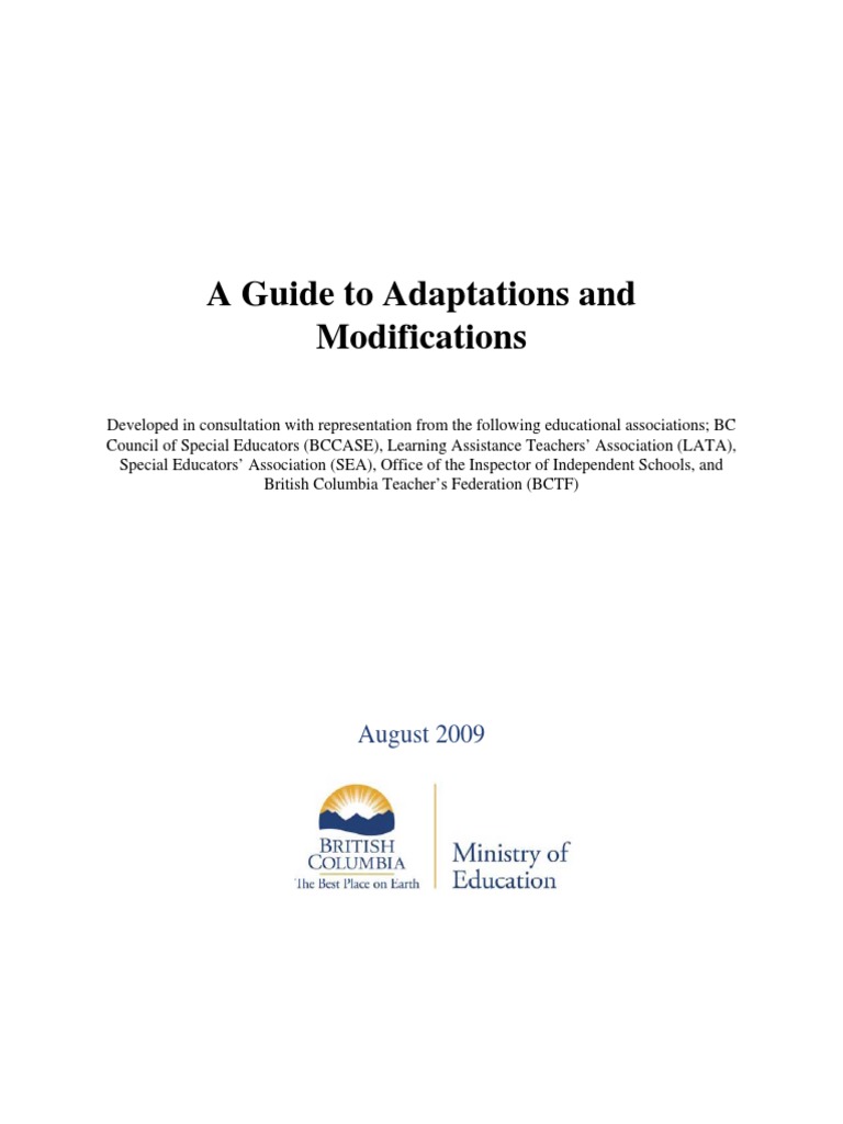 BC Guide to Adaptations & Modifications | PDF | Special Education ...