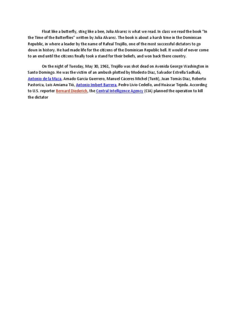 Julia Alvarez's "In the Time of the Butterflies" | PDF