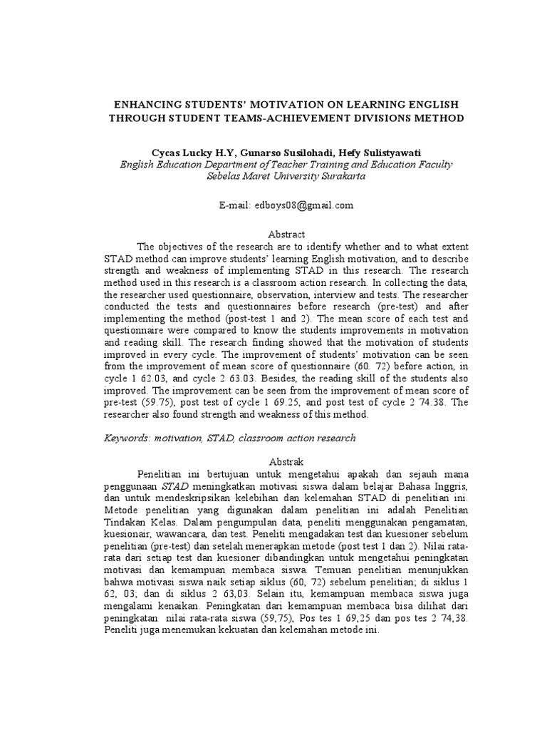 EN Enhancing Students Motivation On Learnin | PDF | Motivation ...