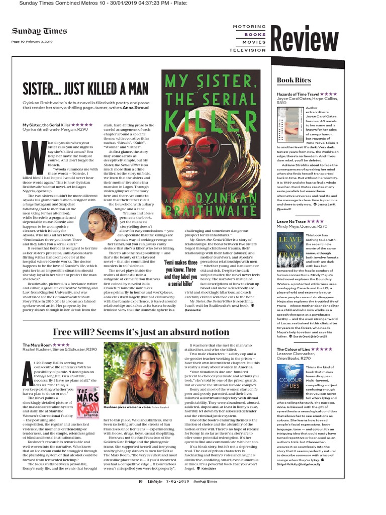 Book Review: My Sister, The Serial Killer by Oyinkan Braithwaite | PDF