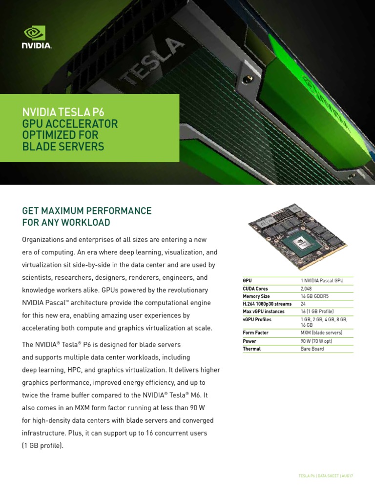 Nvidia p6 Datasheet PDF | PDF | Graphics Processing Unit | Computer Architecture