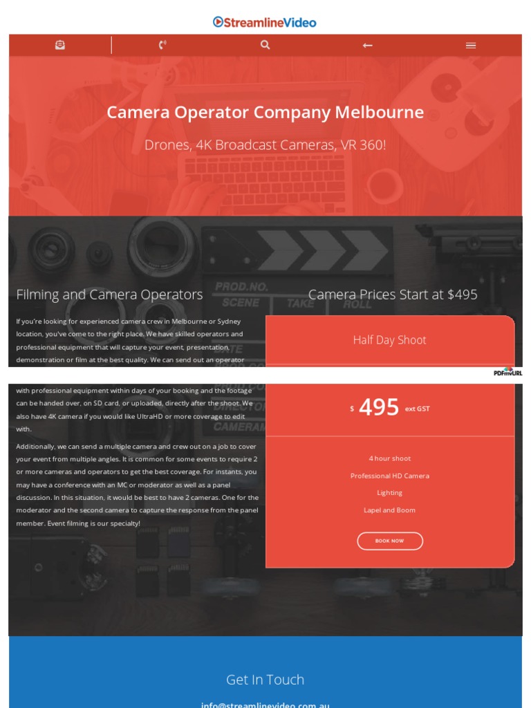 Camera Operator Melbourne Camera Operator Company Melbourne | PDF ...