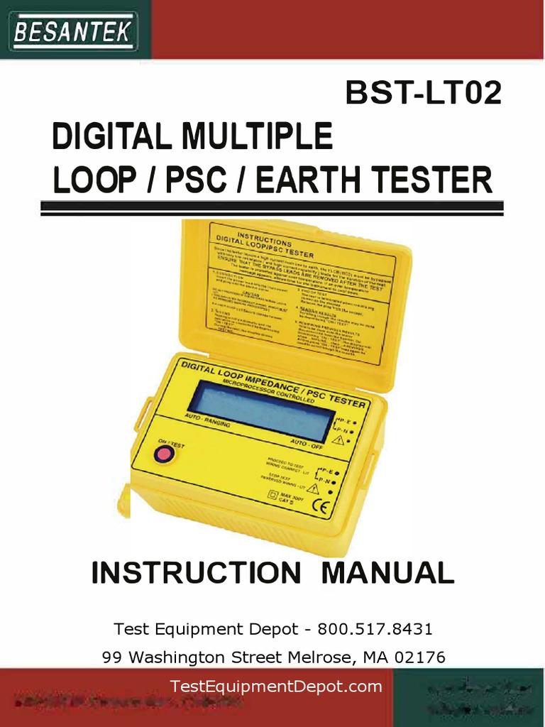 Digital Multiple: Loop / PSC / Earth Tester | PDF | Electrical ...