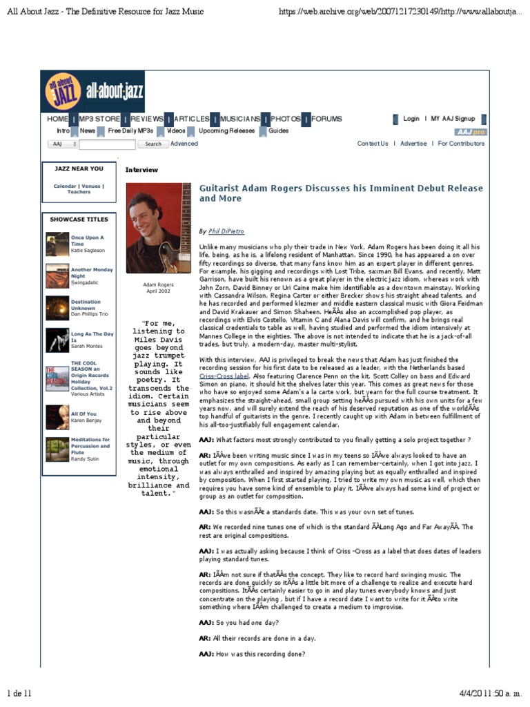 All About Jazz - The Definitive Resource For Jazz Music | PDF | Jazz ...