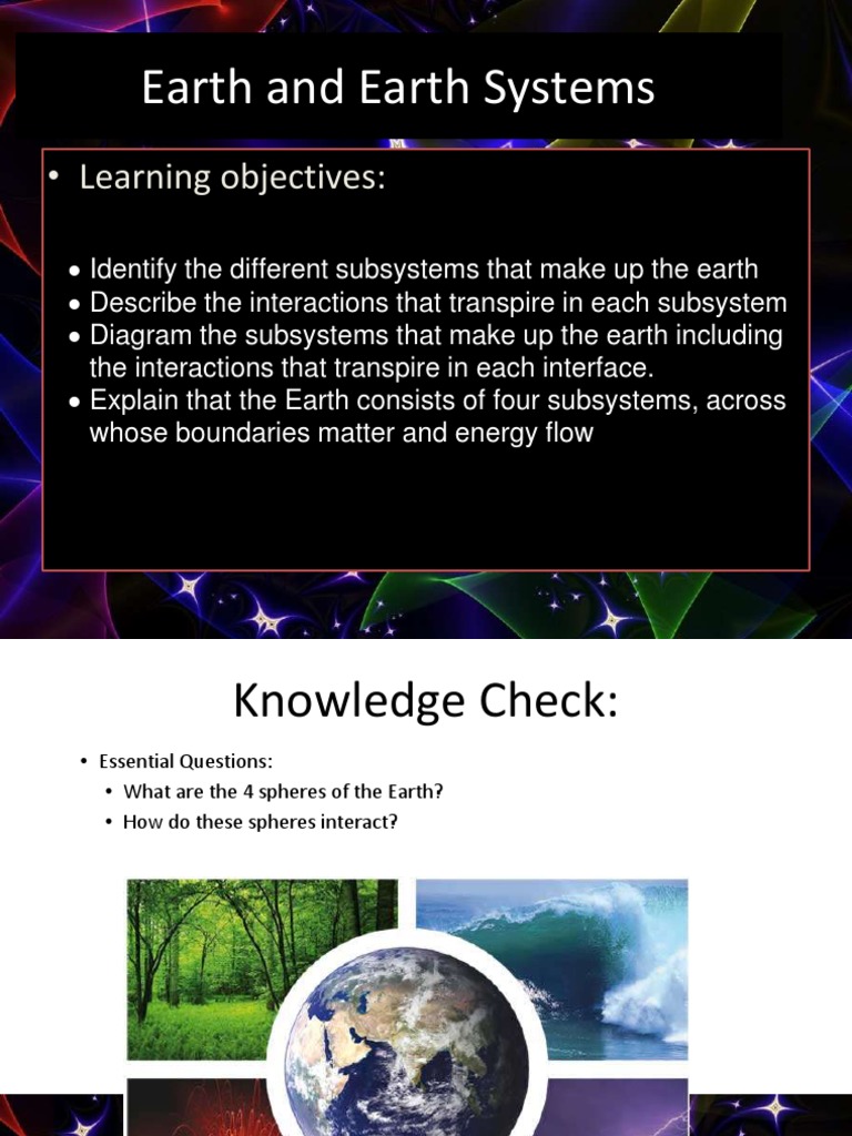Earth and Earth Systems: - Learning Objectives | PDF | Earth | System