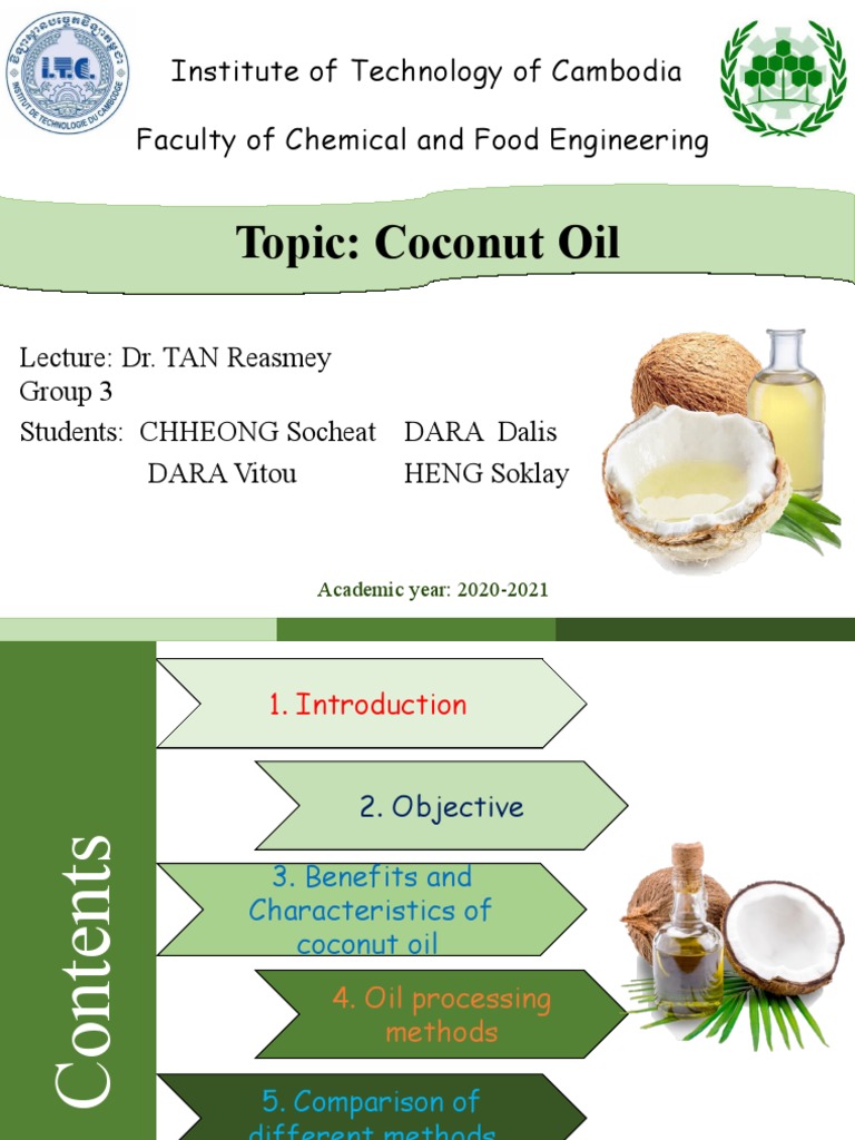 Analysis of Coconut Oil: Characteristics, Processing Methods, Benefits ...