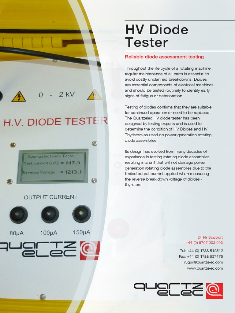 HV Diode Tester: Reliable Diode Assessment Testing | PDF