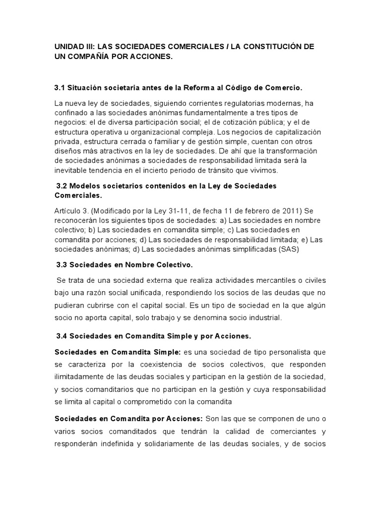 Unidad Iii | PDF | Sociedad de responsabilidad limitada | Conceptos legales