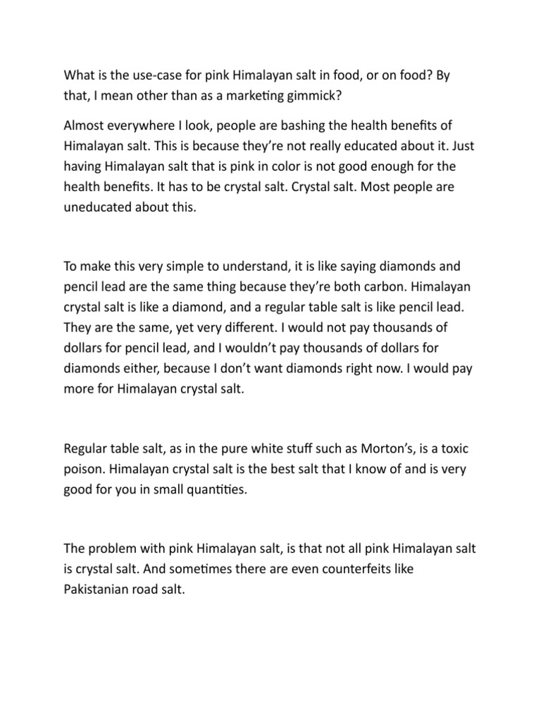 Different Types of Salt and Their Uses | PDF | Salt | Chemistry