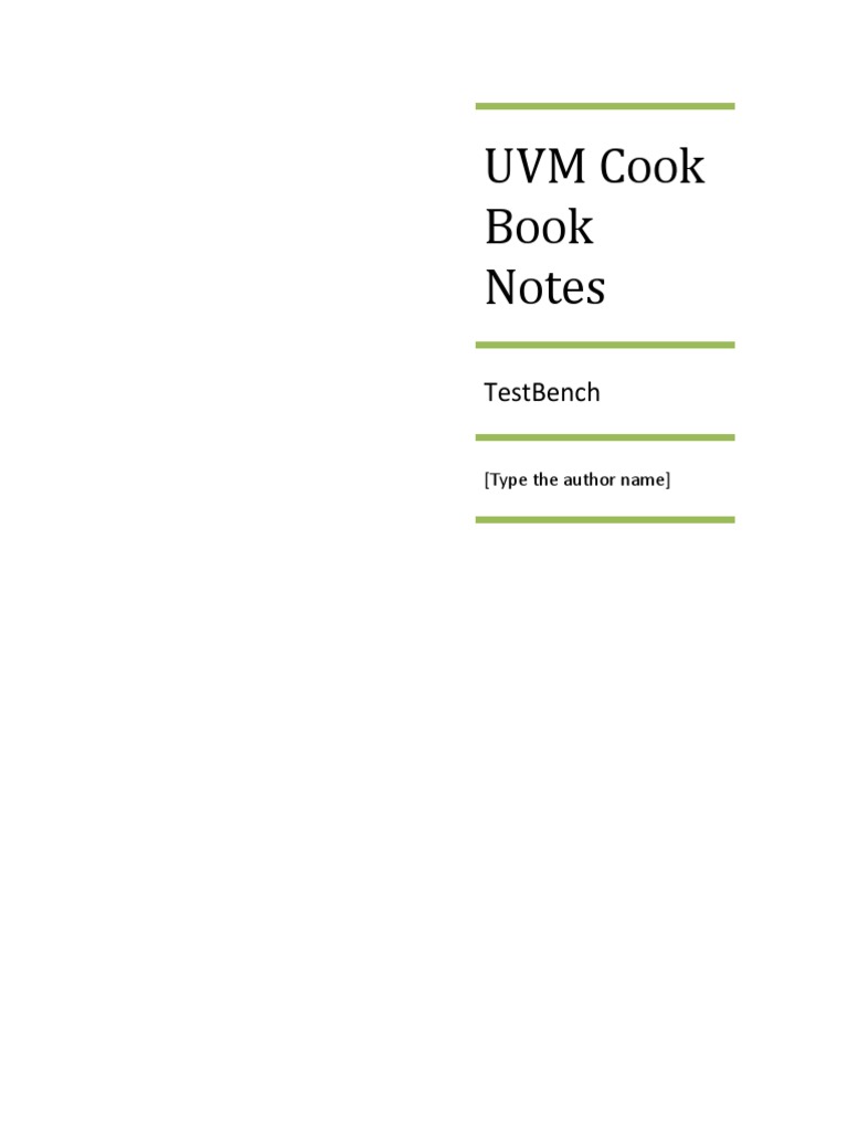 Uvm Cook Book Notes: Testbench | PDF