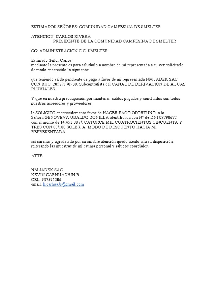 Estimados Señores | PDF