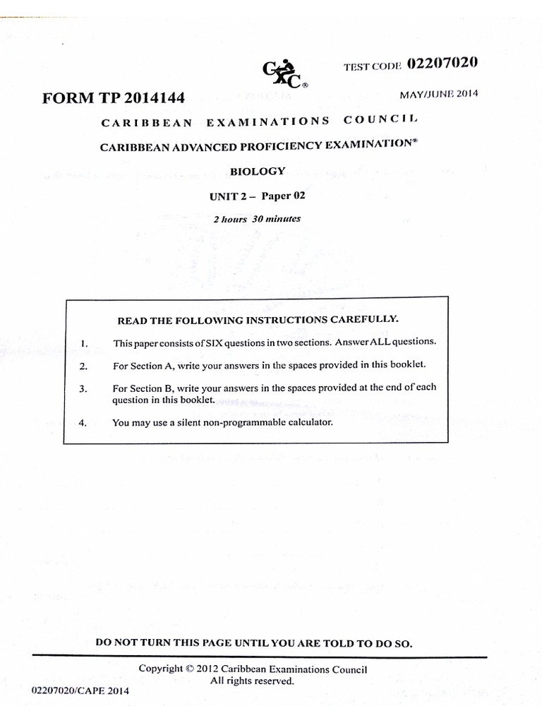 Unit 2 Paper 2 2014 | PDF