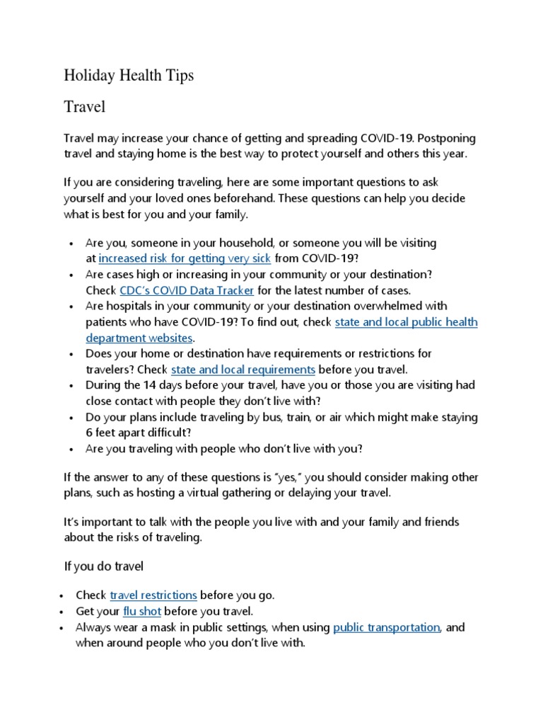 Holiday Health Tips | PDF | Foods | Wellness