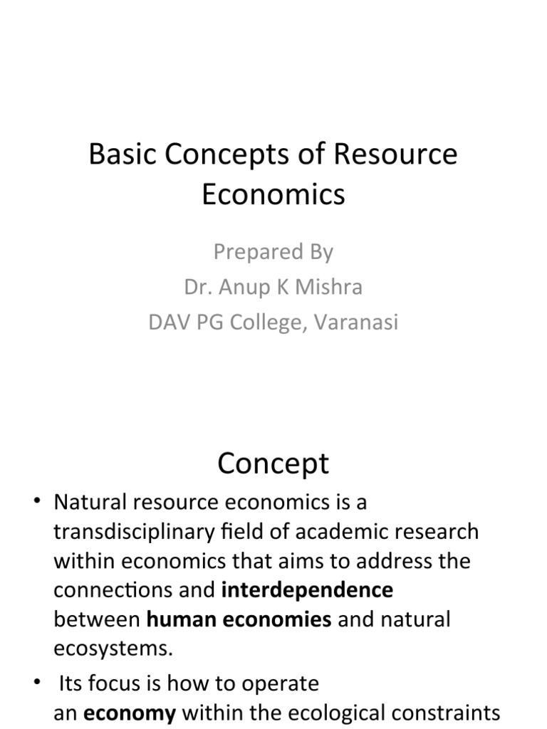 Understanding Resource Economics Concepts | PDF | Resource | Resource ...