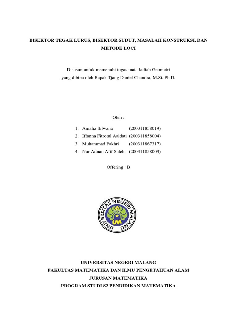 Karakteristik Bisektor Tegak Lurus | PDF