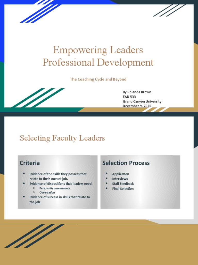 Empowering Leaders Professional Development Ead 533 | PDF | Teachers ...