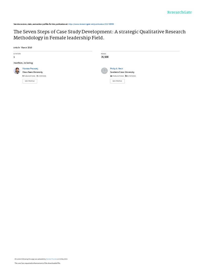 The Seven Steps of Case Study Development: A Strategic Qualitative ...