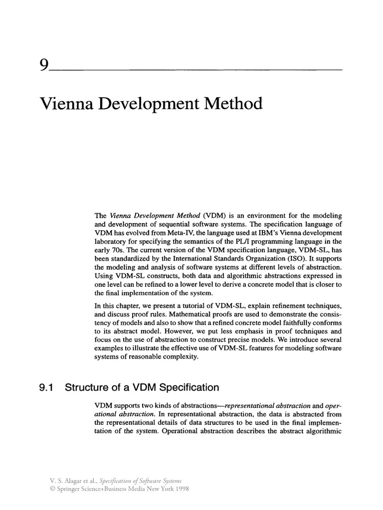 Vienna Development Method: 9.1 Structure of A VDM Specification | PDF ...
