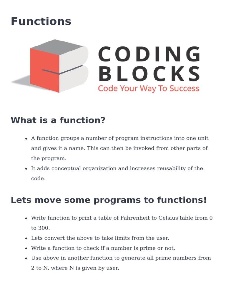 Functions What Is A Function Pdf Subroutine Scope Computer Science 0405
