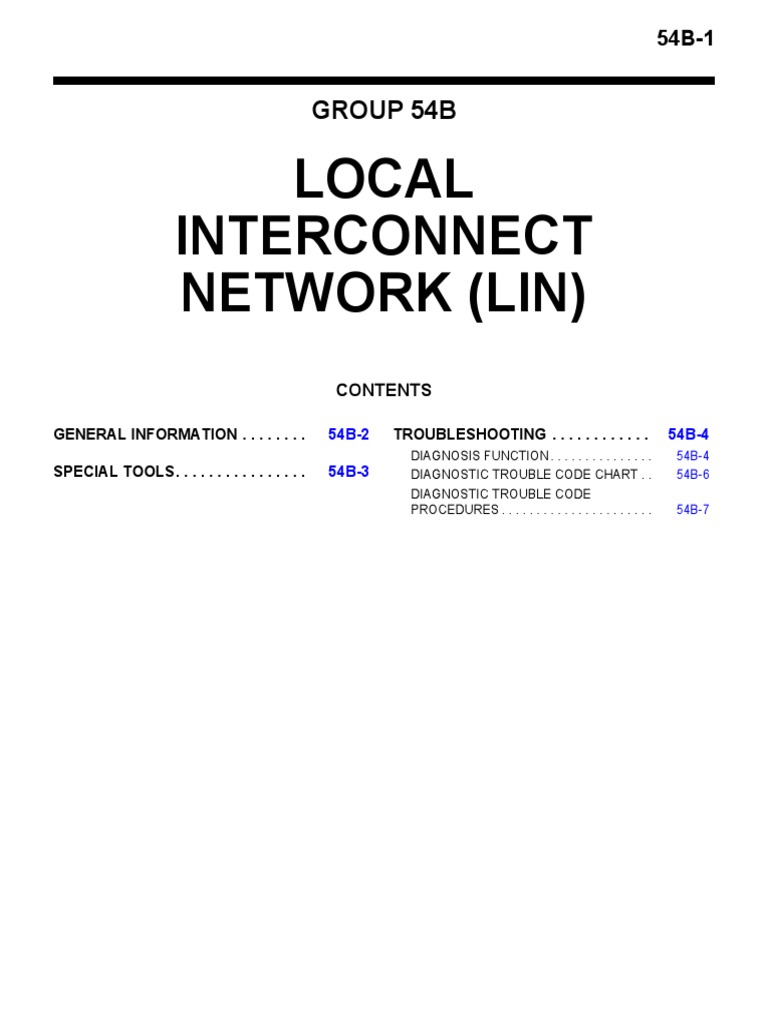Local Interconnect Network (Lin) : Group 54B | PDF | Electrical Connector | Switch