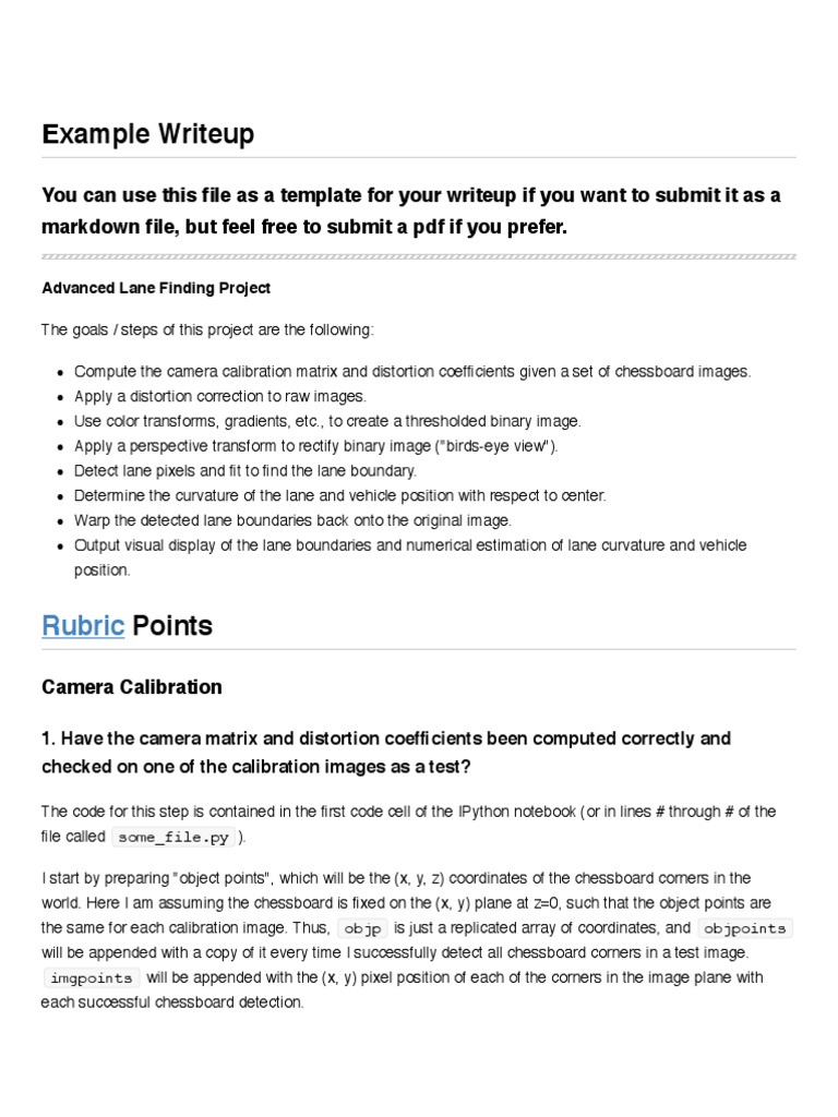 Udacity Project Example - Writeup | PDF | Graphics | Algorithms
