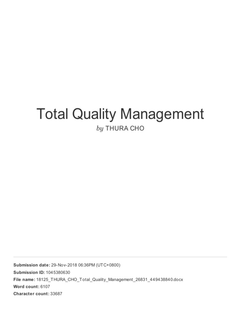 Total Quality Management | PDF